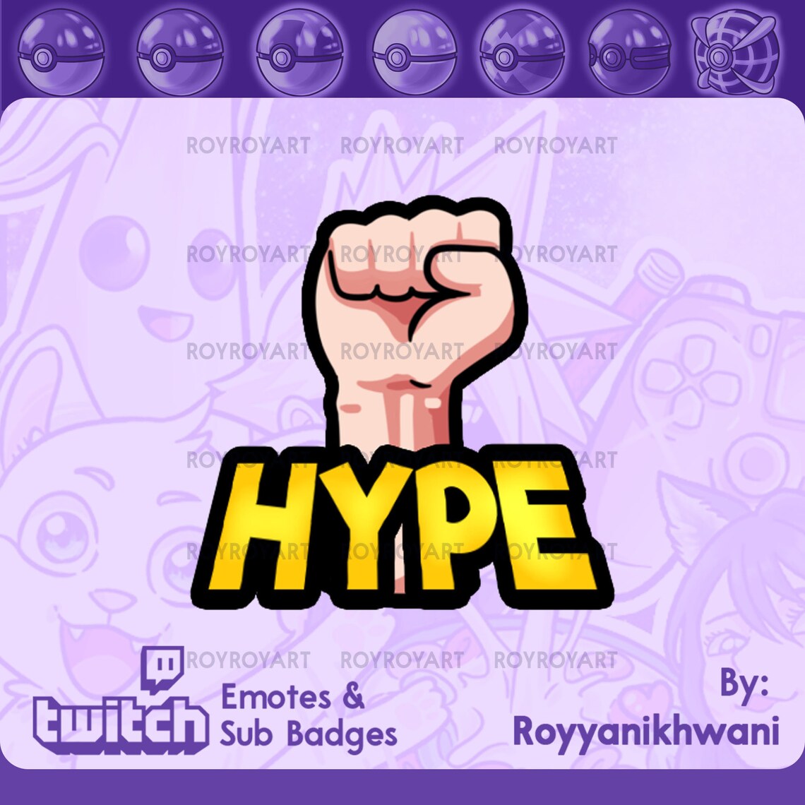 Twitch Emote HYPE Fist | Etsy