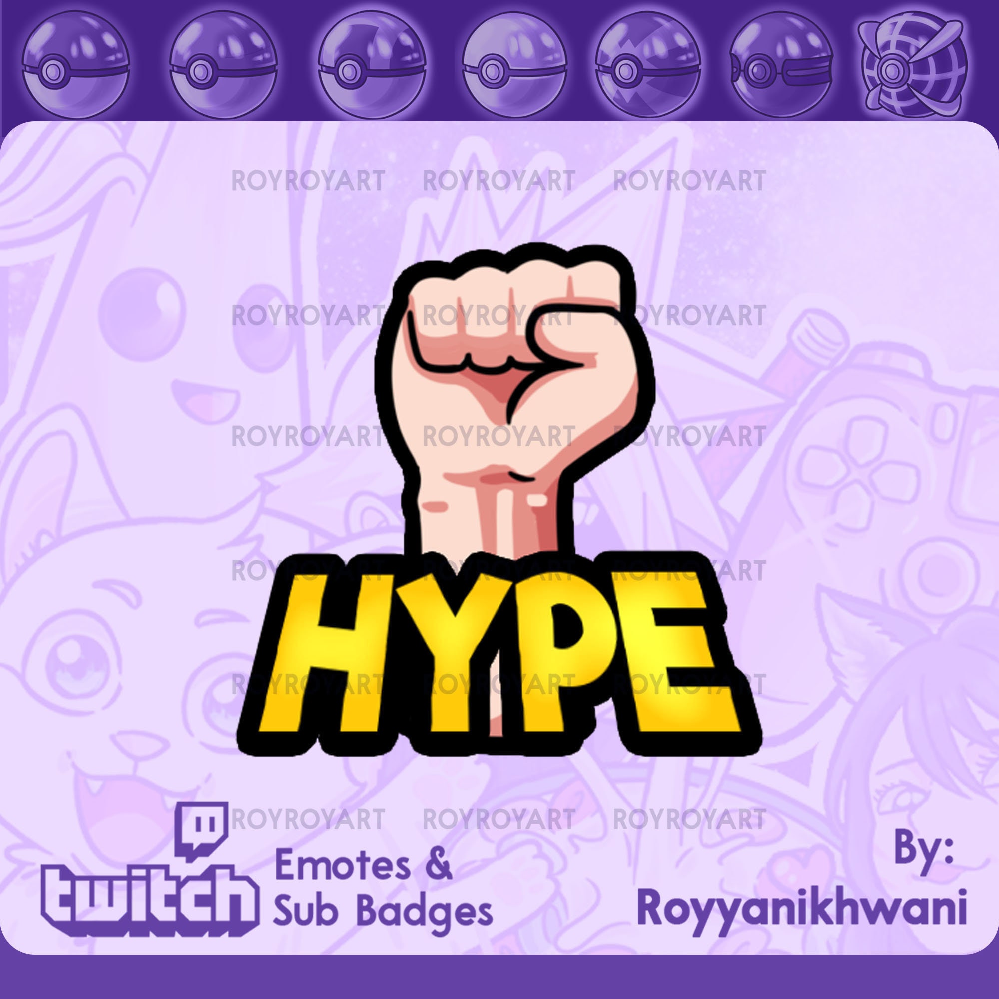 Twitch Emote HYPE fist | Etsy