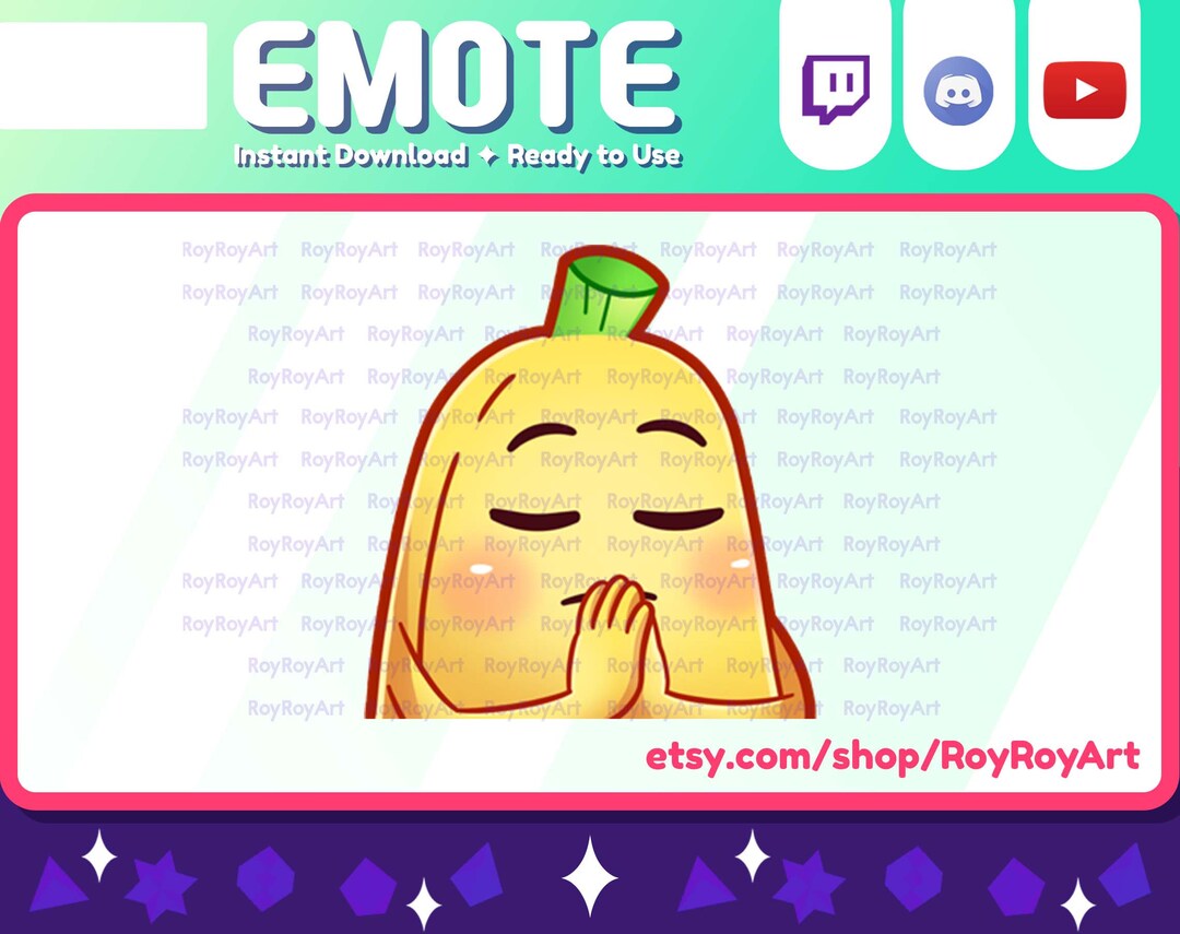 Twitch Emote - Cute Banana Pray Emote / Sub Emoji - Etsy