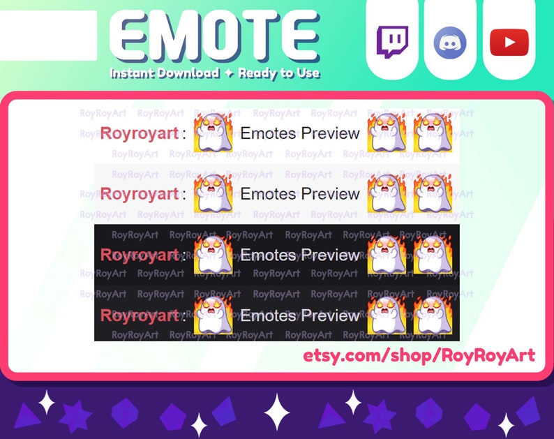 Twitch Emote Kawaii Ghost Angry Emote / Sub Emoji - Etsy