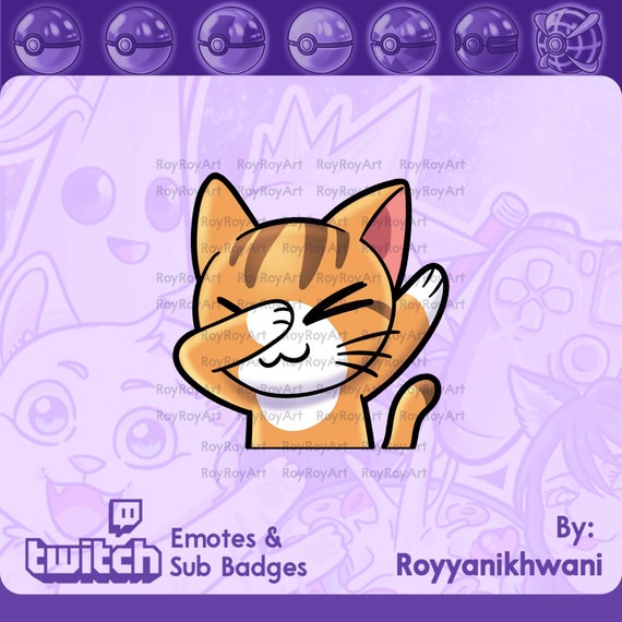 Twitch Emote orange Cat Dab | Etsy