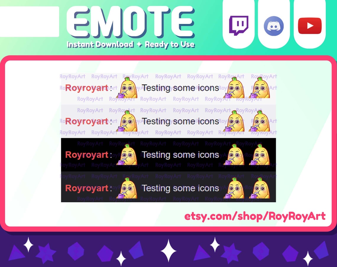 Twitch Emote - Cute Banana Sip Drink Sub Emoji - Etsy