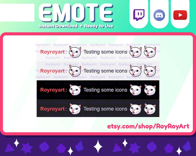 Twitch Emote - White Cat Meme Coughing Lol - Etsy