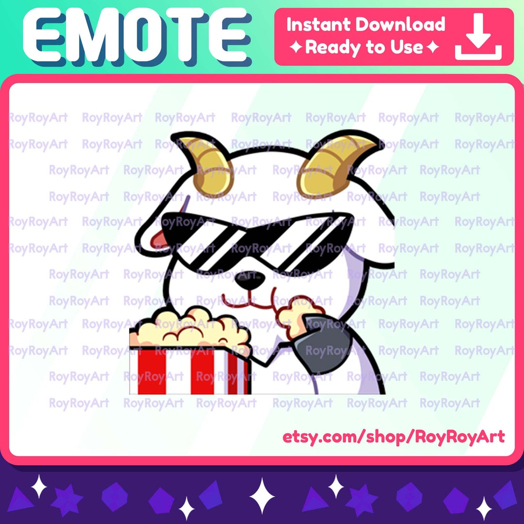 Twitch Emote - Cool Goat Popcorn Emote / Sub Emoji - Etsy