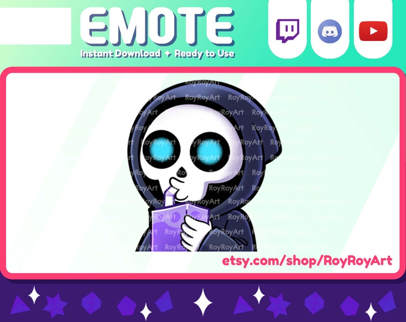 Twitch Emote - Halloween Grim Reaper Sip Sub Emoji - Etsy