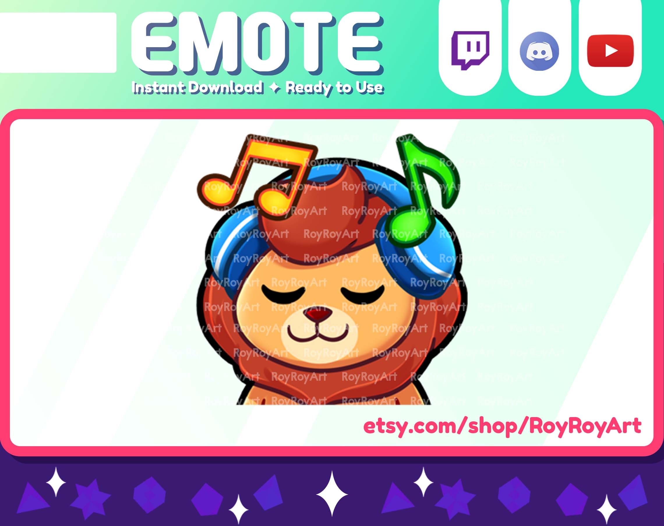 Twitch Emote Lindo León Emote Music Jam / Sub Emoji - Etsy México