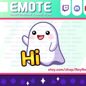 Twitch Emote - Kawaii Ghost Hi Hello Emote / Sub Emoji - Etsy