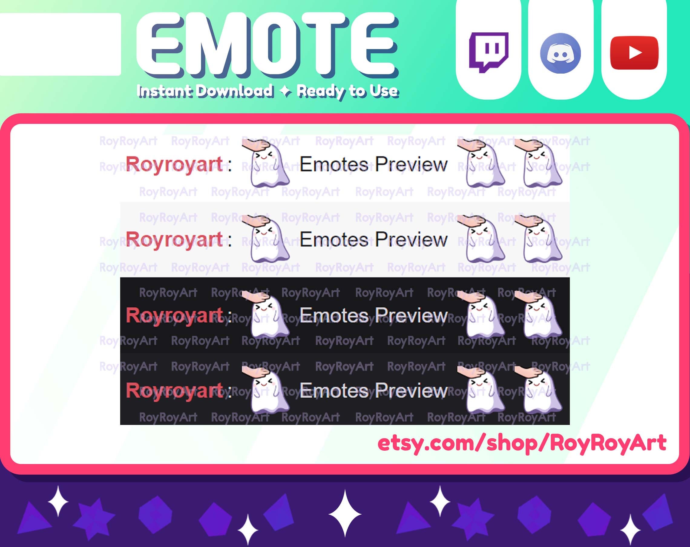 Twitch Emote - Kawaii Ghost Pat Emote / Sub Emoji - Etsy