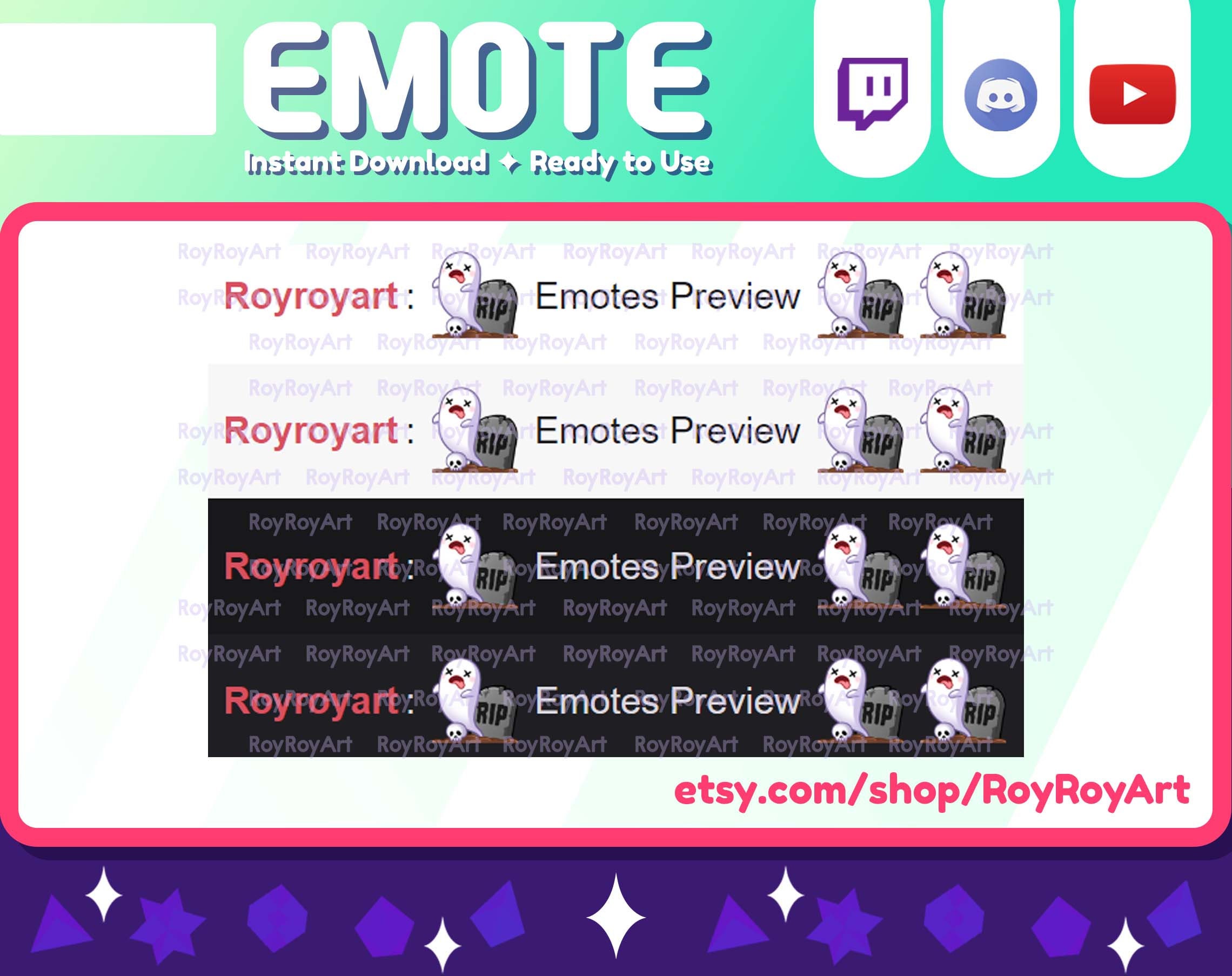 Twitch Emote - Kawaii Ghost RIP Dead Emote / Sub Emoji - Etsy Australia