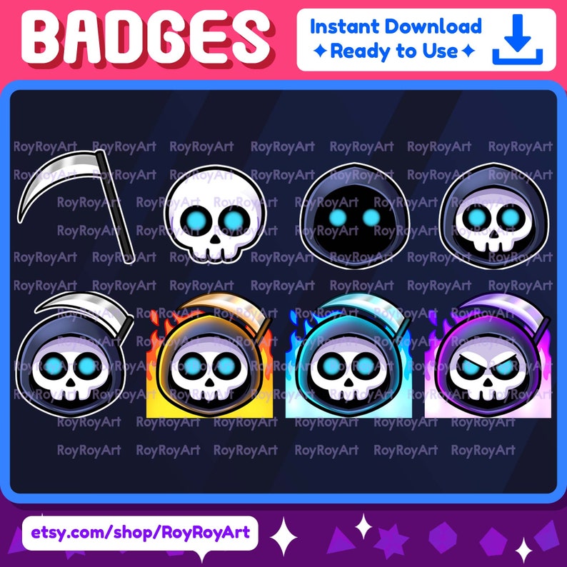 Twitch Sub Badges - Halloween Grim Reaper / Badges Kick Discord Youtube ...
