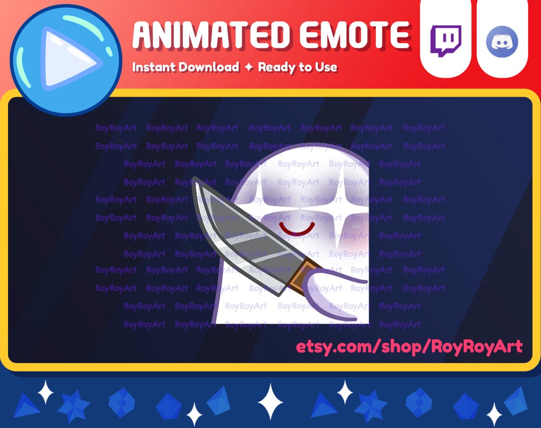 Twitch Emote Animated - Cute Ghost Knife Stab Emote Animated - Etsy