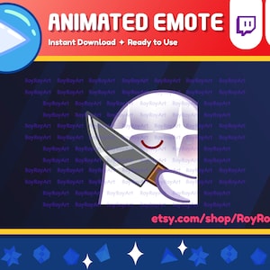 Twitch Emote Animated - Cute Ghost Knife Stab Emote Animated - Etsy