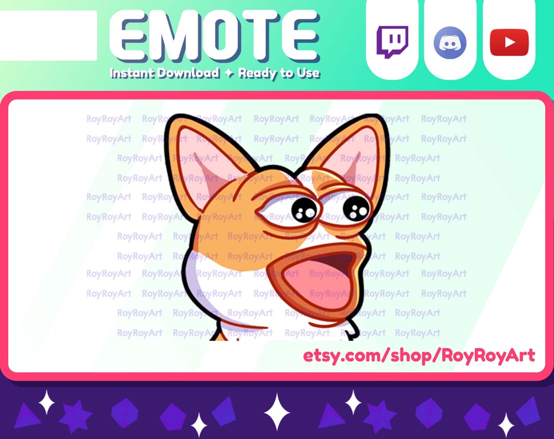 Twitch Emote - Cute Dog Corgi Poggers Emote / Sub Emoji - Etsy