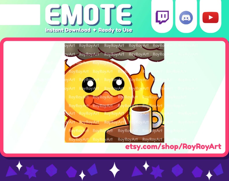 Twitch Emote Cute Yellow Duck Emote This is Fine / Stream - Etsy