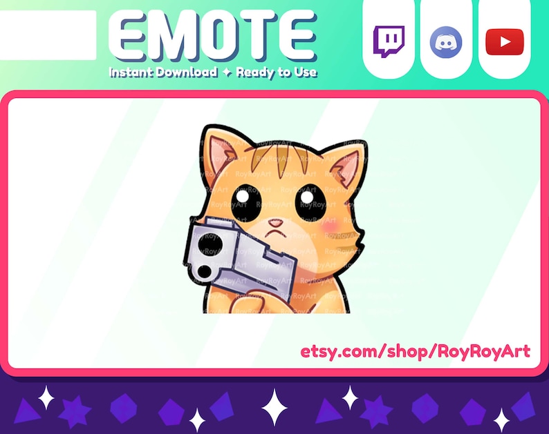 Twitch Emote Orange Cat Gun - Etsy