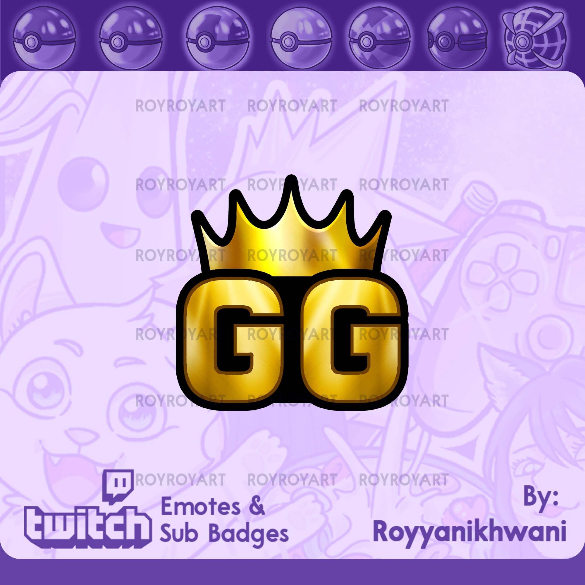 Twitch Emote GG Good Game Gold Crown | Etsy