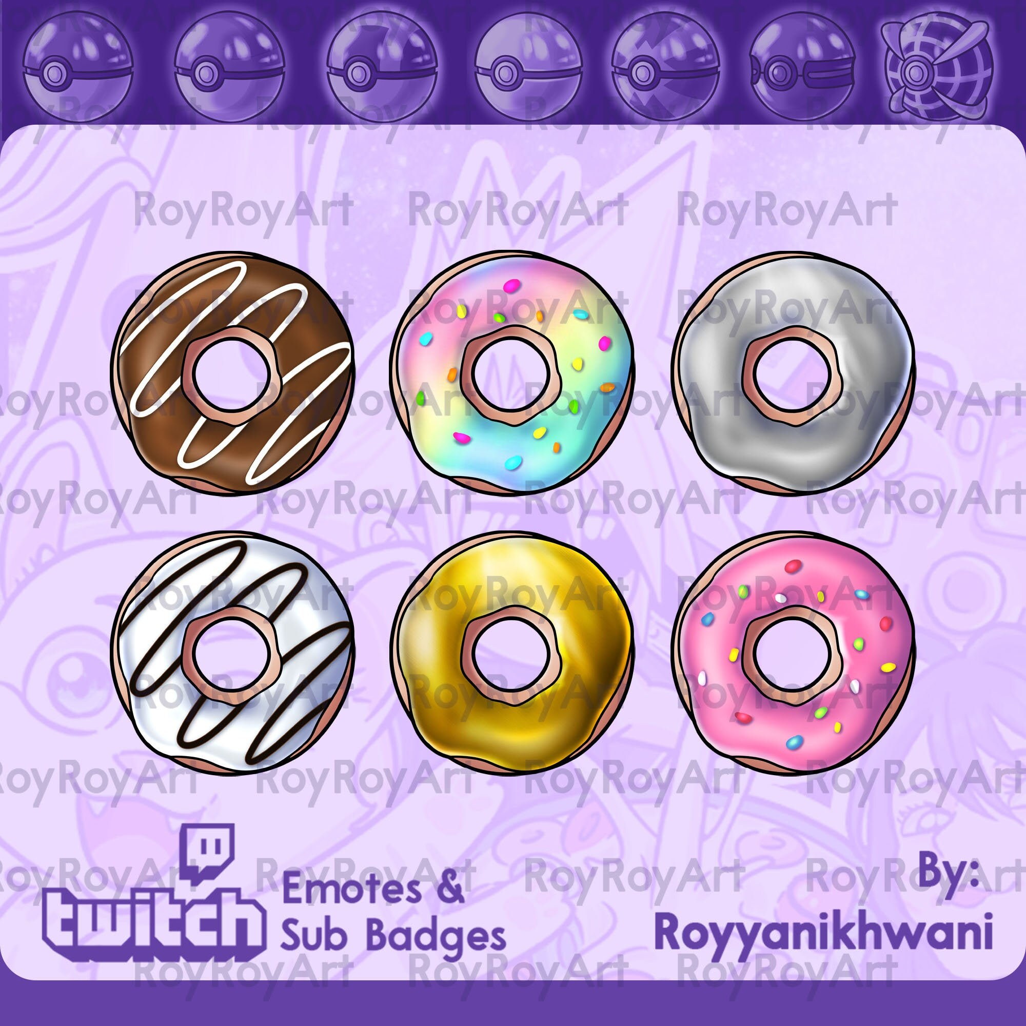 Twitch Sub Badges Pack Donut | Etsy