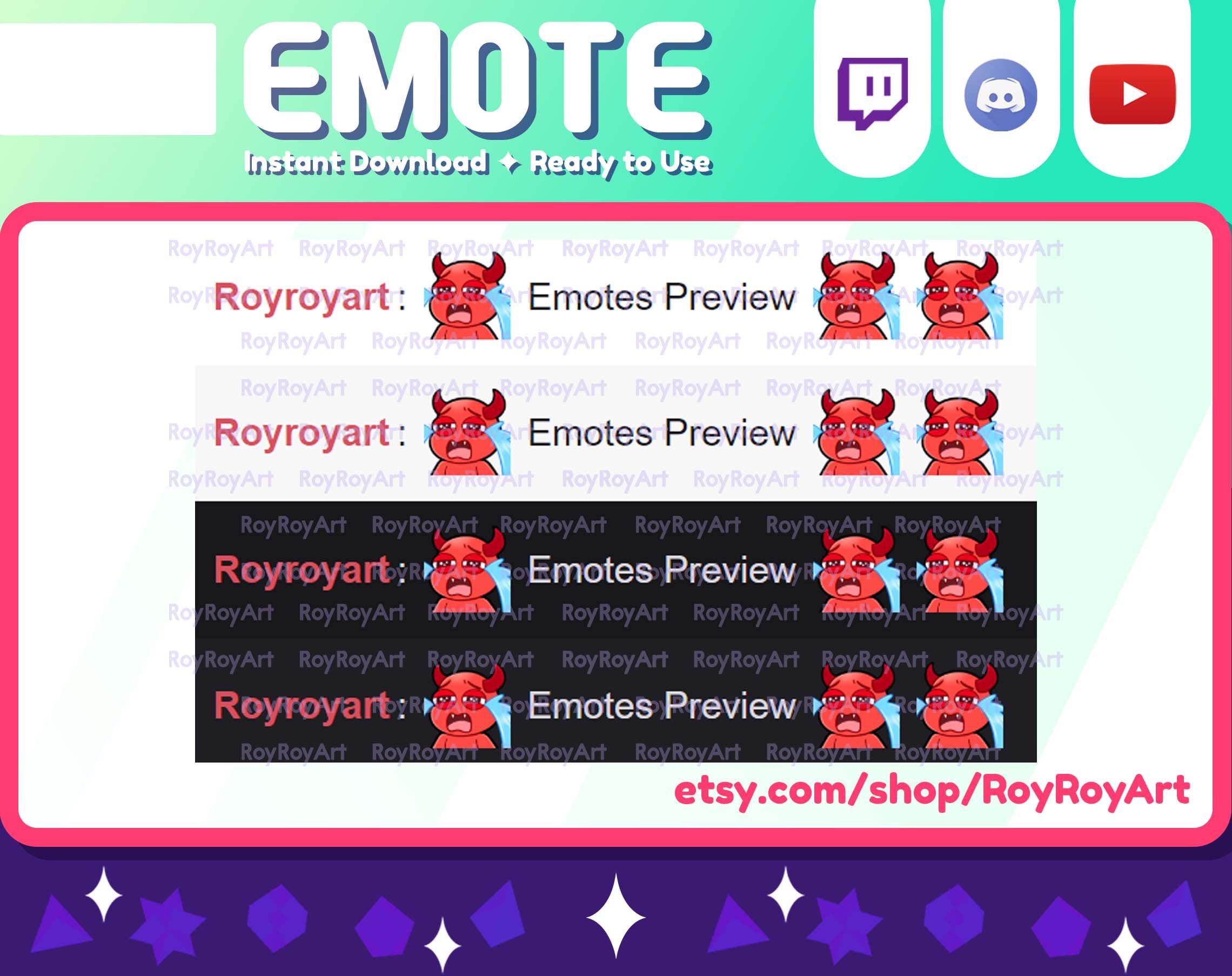 Twitch Emote Cute Devil Crying Emote / Sub Emoji - Etsy Singapore