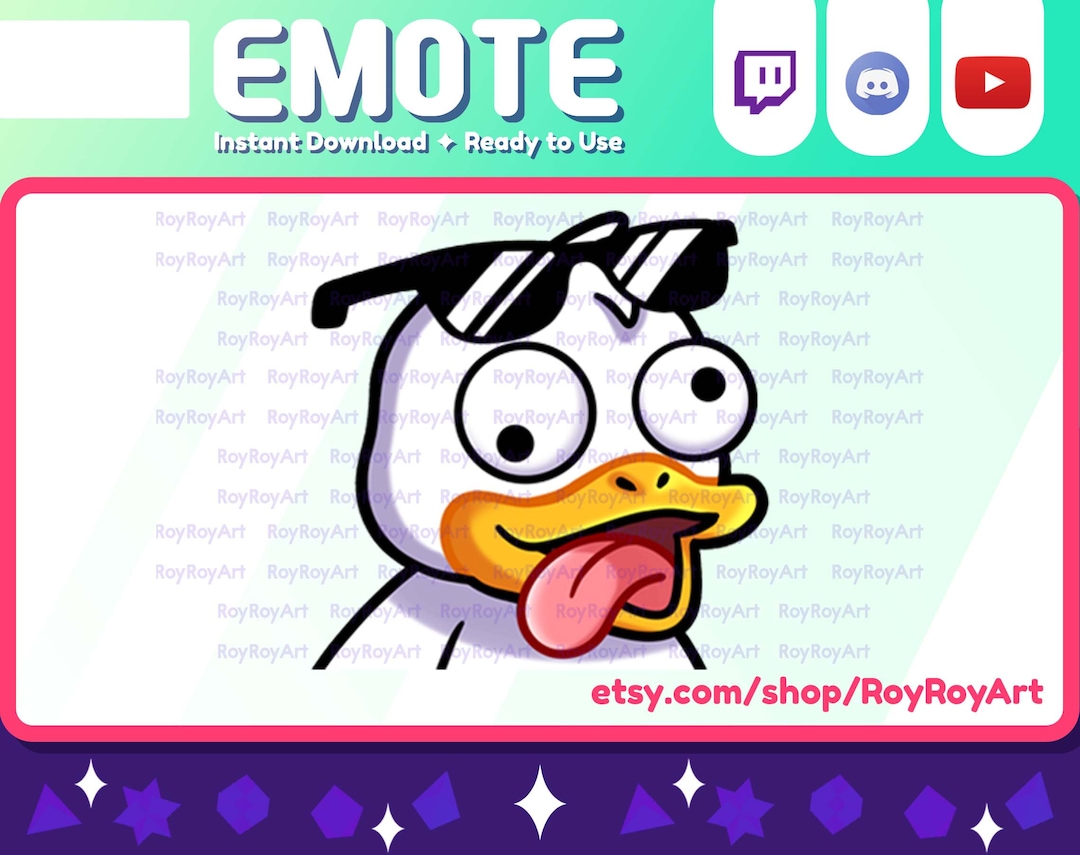 Twitch Emote - Cool Duck Derp / Sub Emoji Discord - Etsy