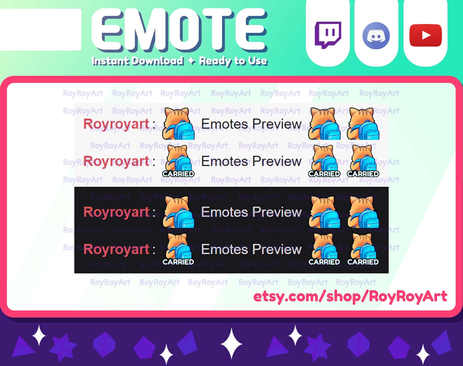 Twitch Emote Orange Cat Carry Carried Emote / Sub Emoji - Etsy
