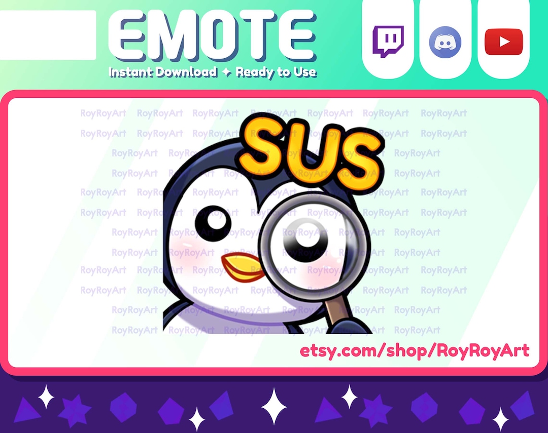 Twitch Emote - Cute Penguin Sus Emote / Sub Emoji - Etsy