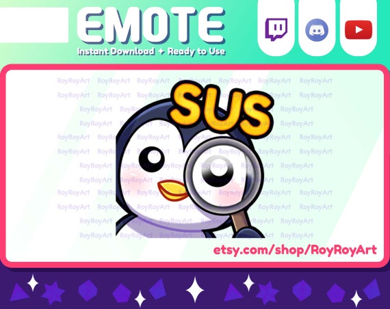 Twitch Emote Cute Penguin Sus Emote / Sub Emoji - Etsy
