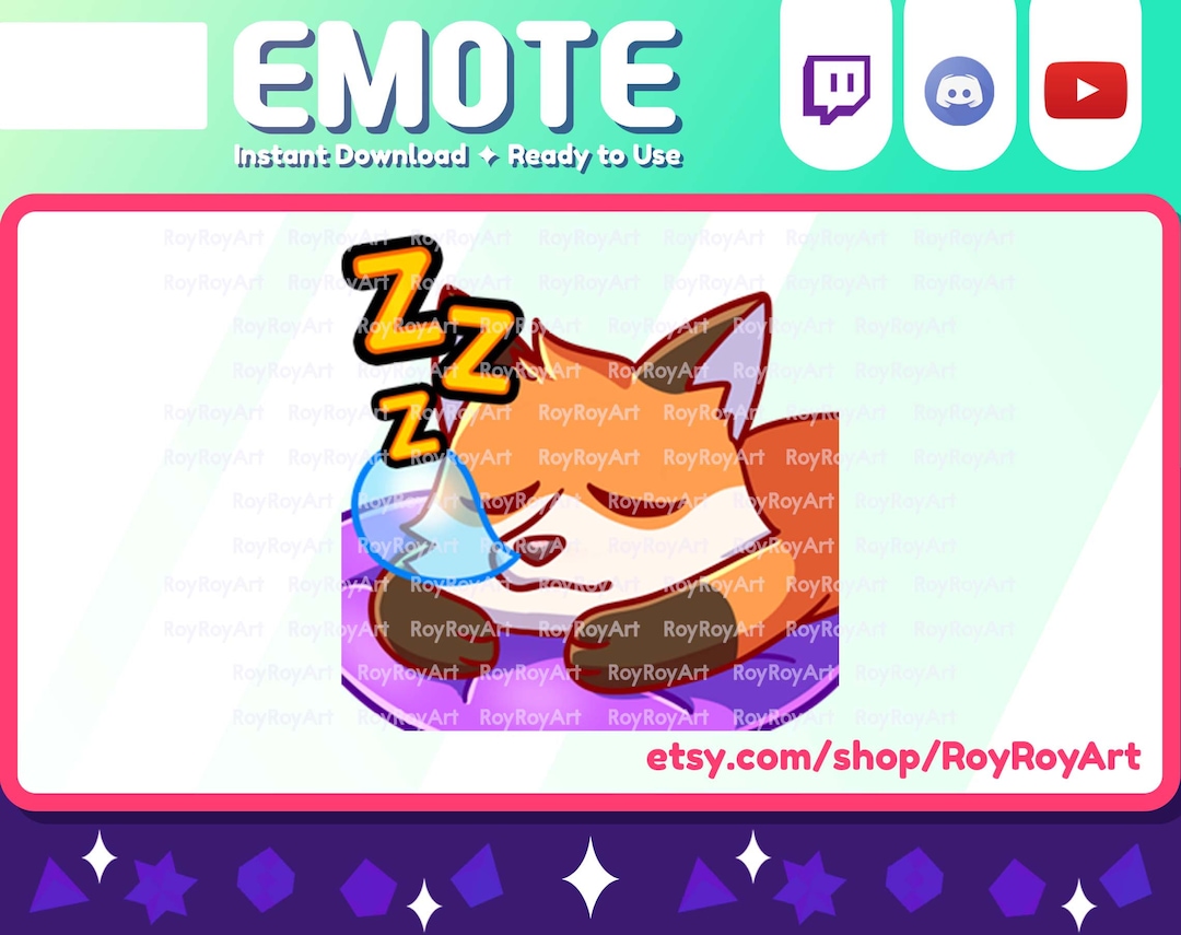 Twitch Emote - Cute Fox Kitsune Sleeping Sub Emoji - Etsy