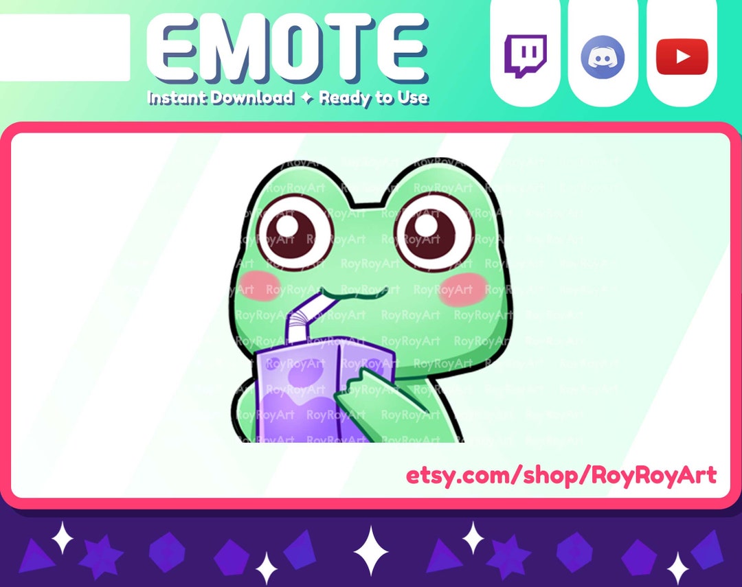 Twitch Emote - Cute Frog Toad Sip Emote Drink Hydrate / Sub Emoji - Etsy