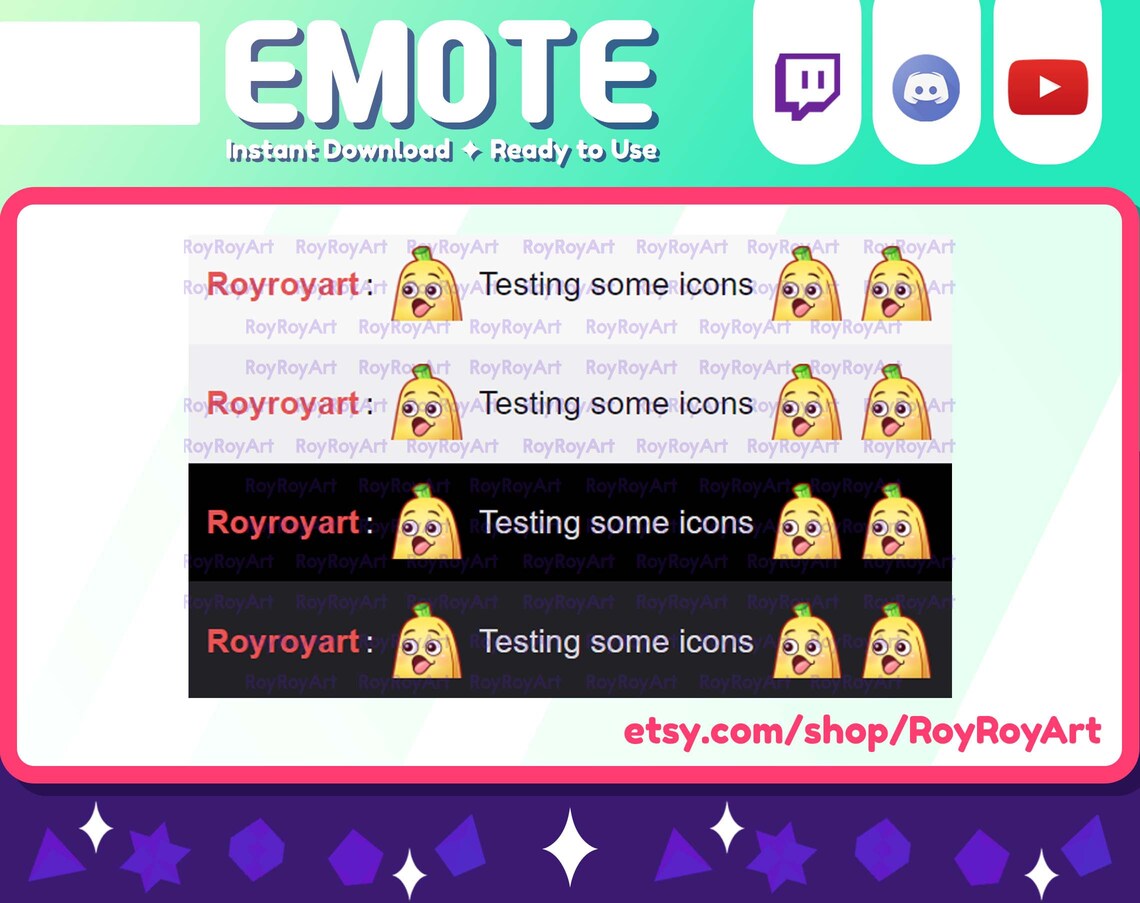 Twitch Emote Cute Banana POG Emote / Poggers Sub Emoji - Etsy