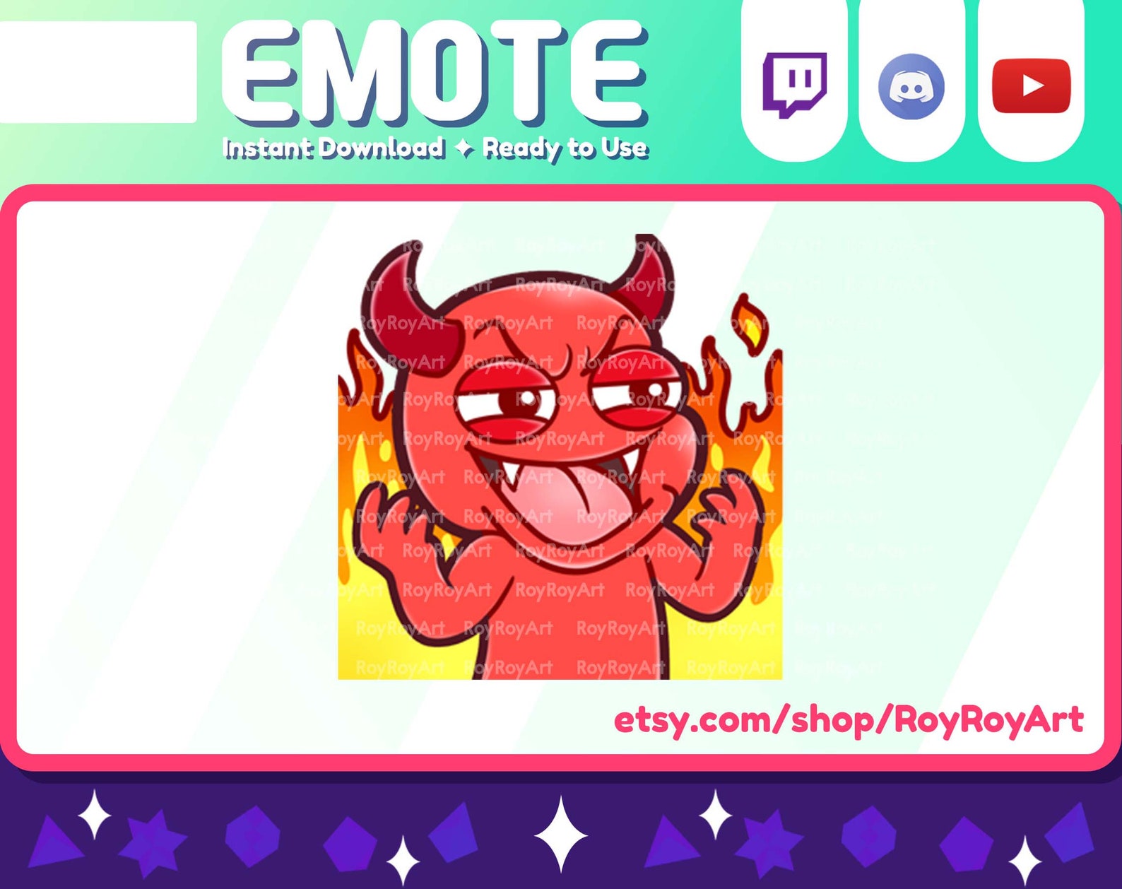 Twitch Emote Cute Devil Evil Laugh Emote / Sub Emoji - Etsy