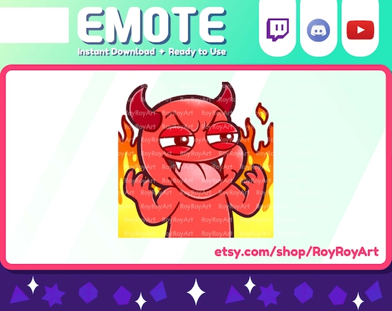 Twitch Emote Cute Devil Evil Laugh Emote / Sub Emoji | Etsy Singapore