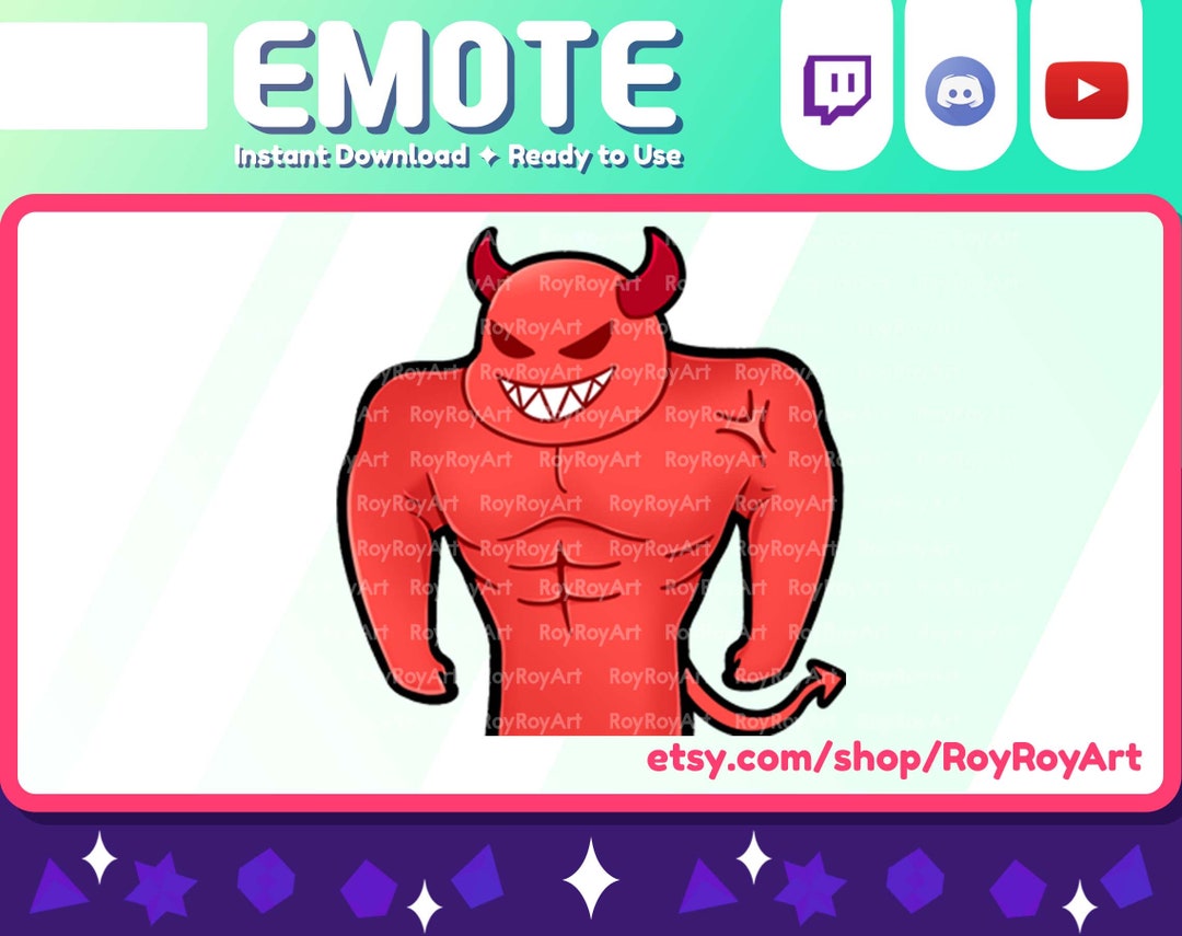 Twitch Emote - Cute Devil Evil Buff Emote / Sub Emoji - Etsy