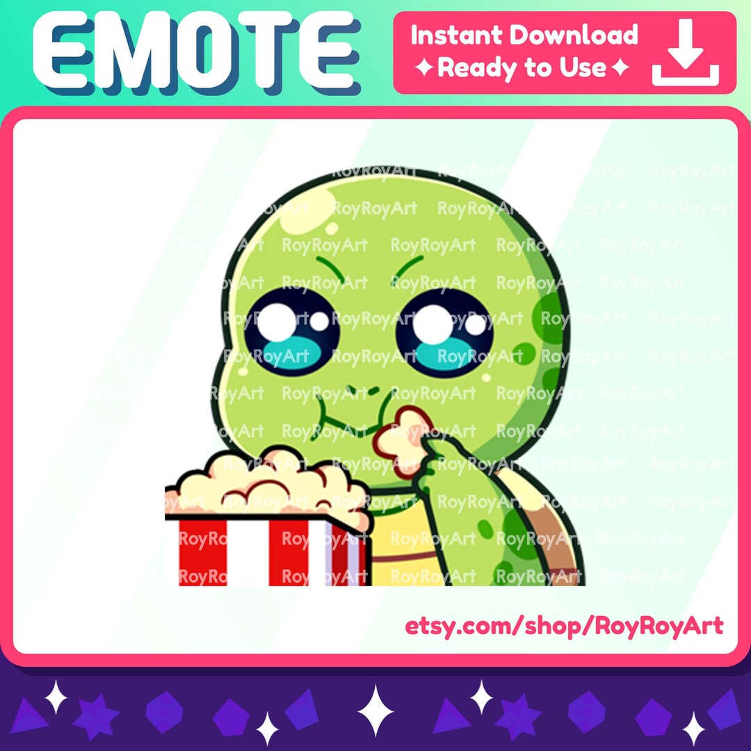 Twitch Emote - Turtle Movie Popcorn Emote / Sub Emoji - Etsy