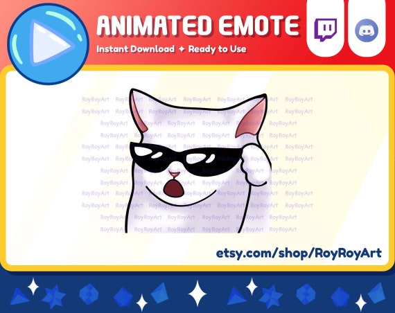 Twitch Emote Animated Cool Cat Sunglasses OMG Shocked - Etsy