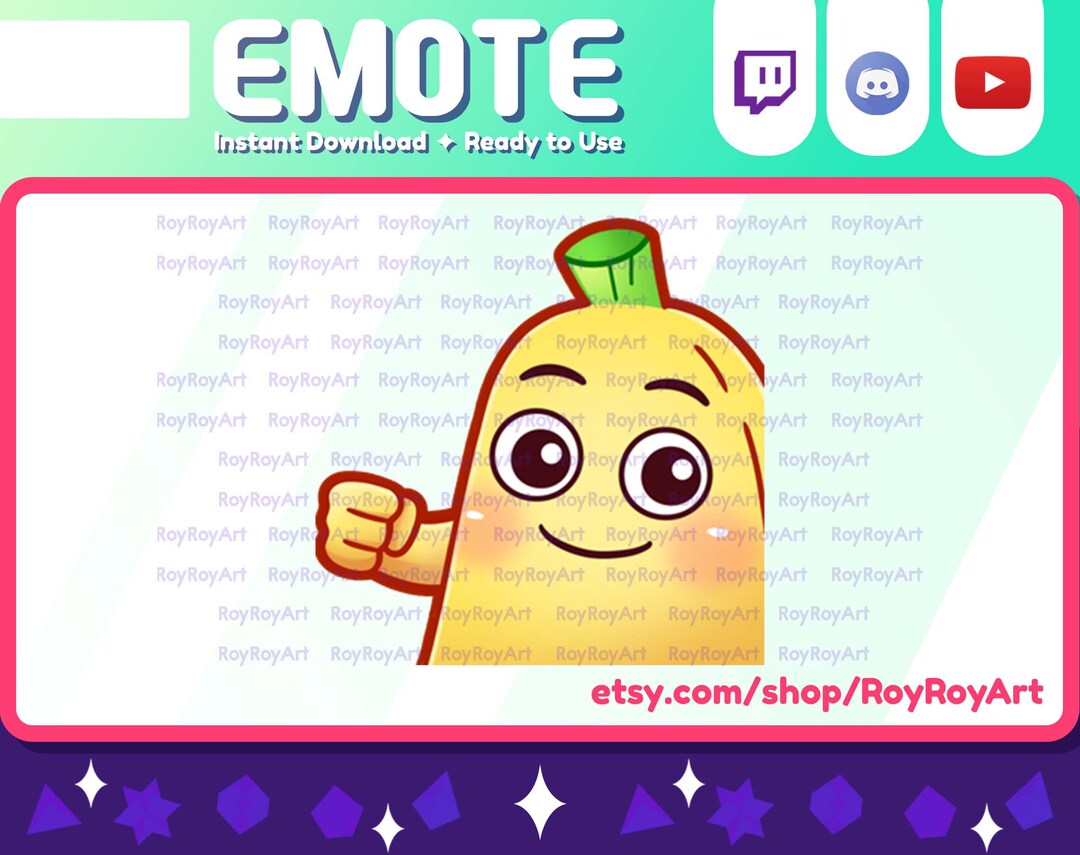 Twitch Emote - Cute Banana Punching Emote / Sub Emoji - Etsy