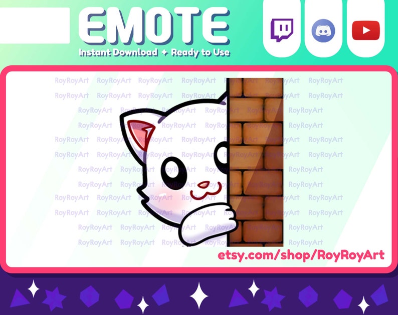 Twitch Emote White Cat Lurk Emote / Sub Emoji - Etsy