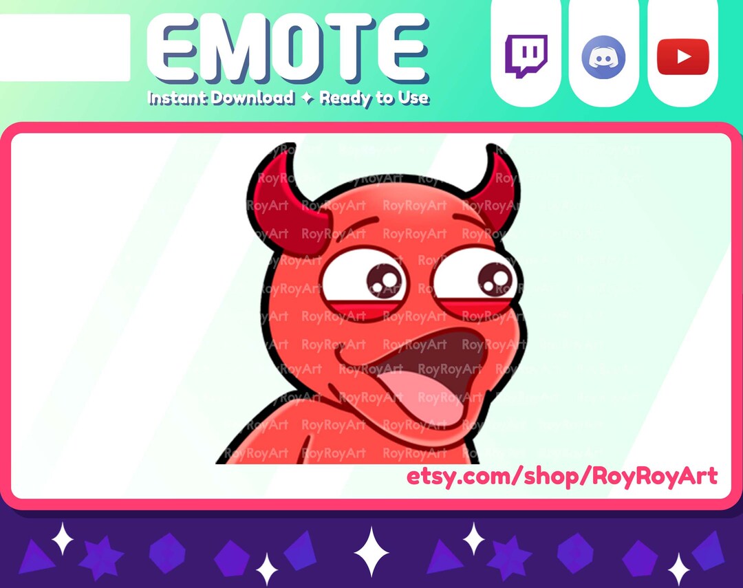 Twitch Emote - Cute Devil Evil POG Emote / Sub Emoji - Etsy