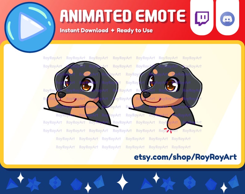 Twitch Emote Animated Dachshund Dog Bongo Emote Animated Gif - Etsy