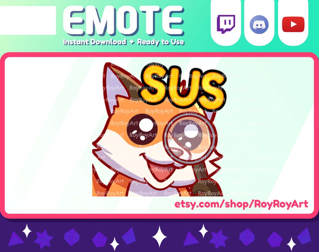 Twitch Emote - Cute Fox Kitsune SUS Sub Emoji - Etsy