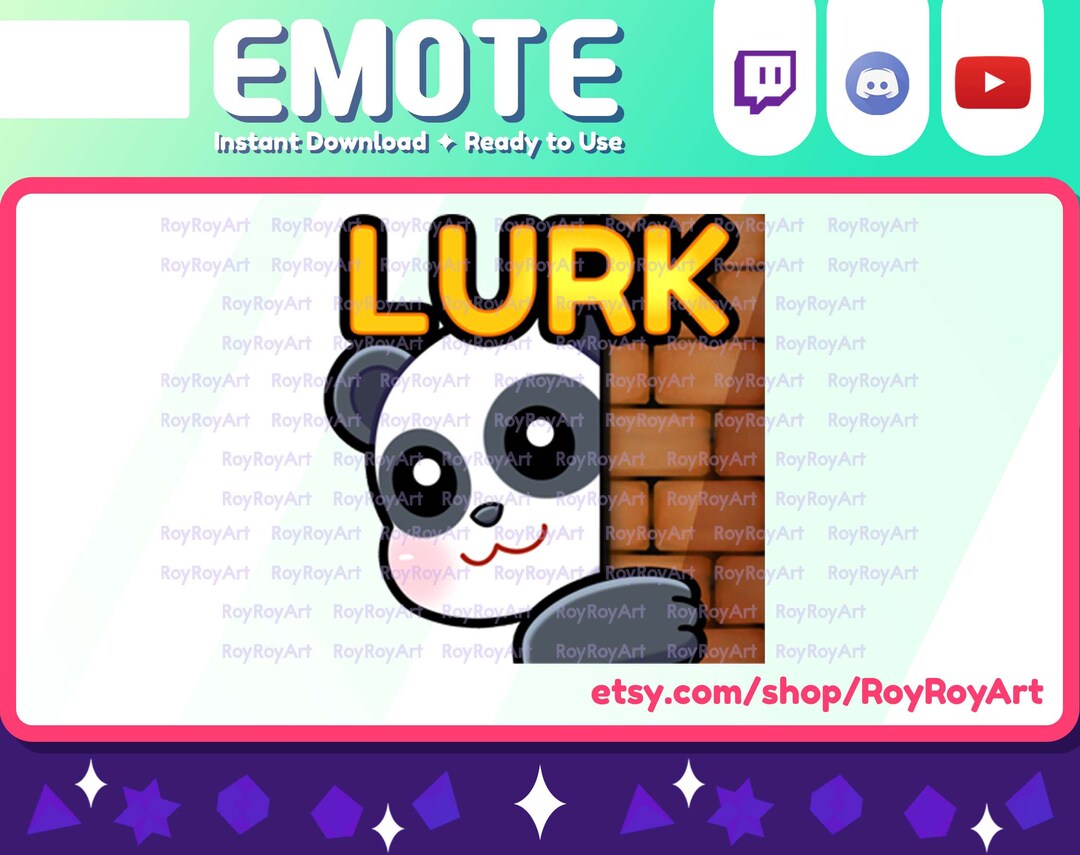 Twitch Emote - Cute Panda Lurk Emote / Sub Emoji - Etsy Australia
