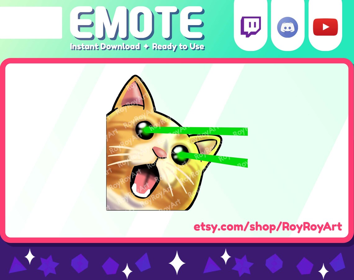 Twitch Emote - Cat Eye Beam - Etsy