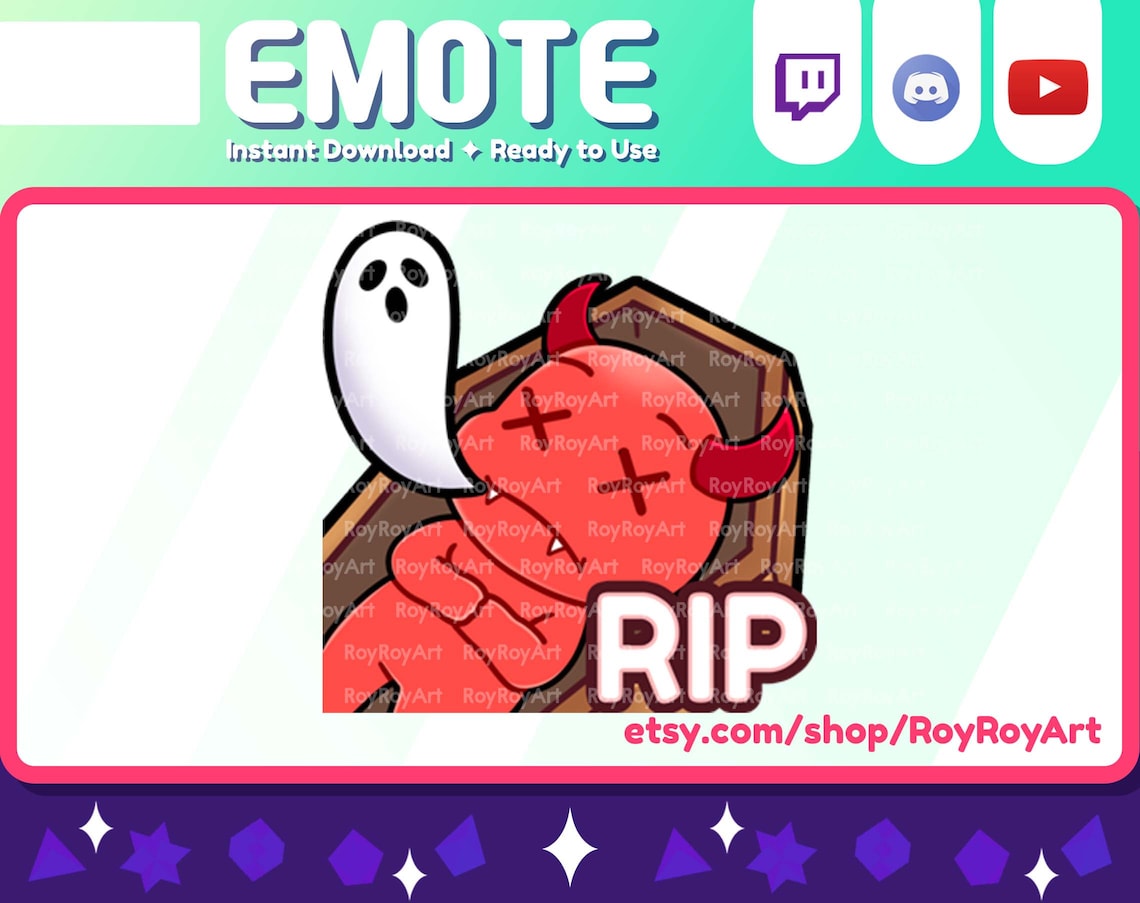 Twitch Emote Cute Devil Evil Rip Dead Emote / Sub Emoji - Etsy