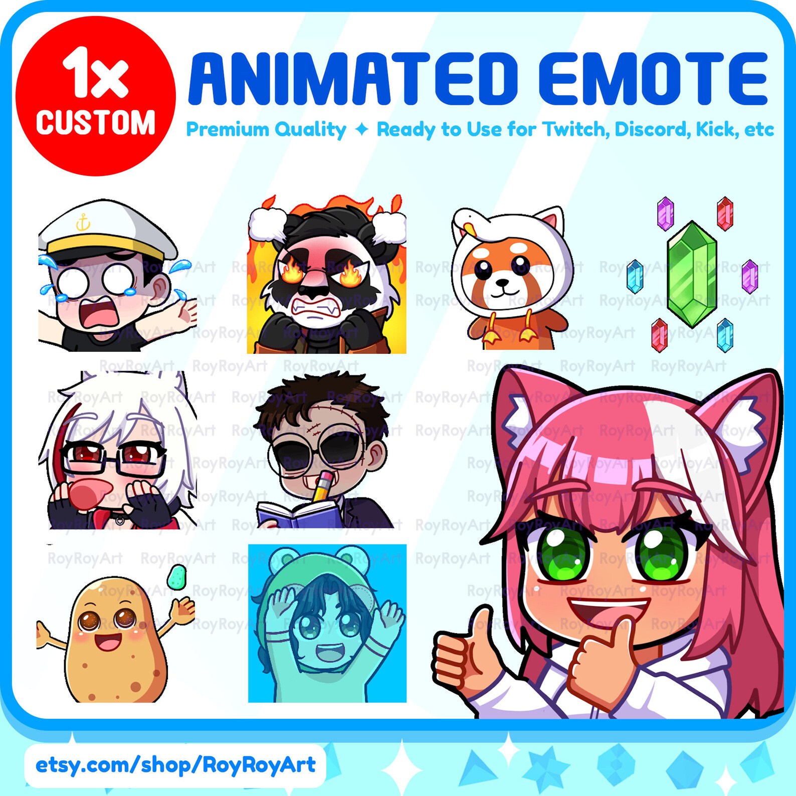 1x Custom Animated Emote for Twitch/discord/kick/youtube/streaming ...