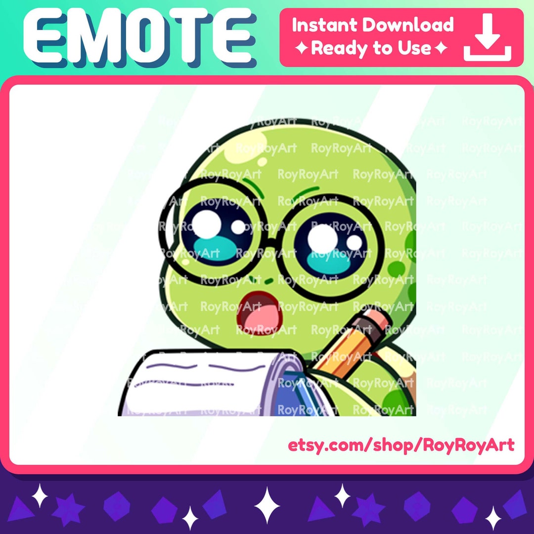 Twitch Emote - Turtle Taking Note Emote / Sub Emoji - Etsy