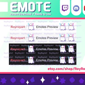 Twitch Emote - Kawaii Ghost Rave Lightsticks Emote / Sub Emoji - Etsy