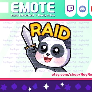 Twitch Emote - Cute Panda Raid Emote / Sub Emoji - Etsy