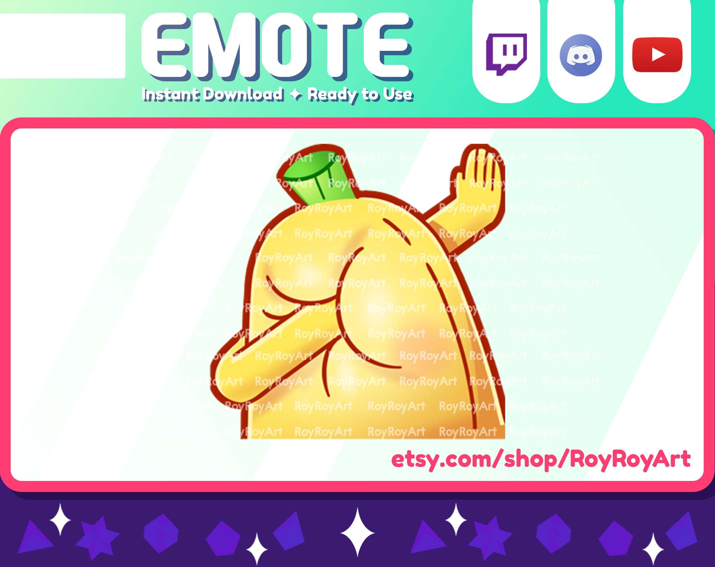 Twitch Emote Cute Banana Mega Facepalm Emote / Sub Emoji - Etsy