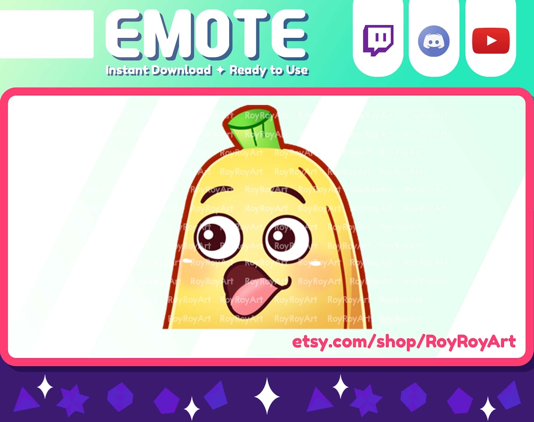 Twitch Emote Cute Banana POG Emote / Poggers Sub Emoji - Etsy