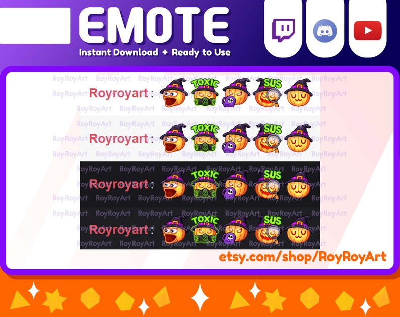 Twitch Emotes Halloween - Scary Pumpkin Mega Pack Include 20 Emotes - Etsy