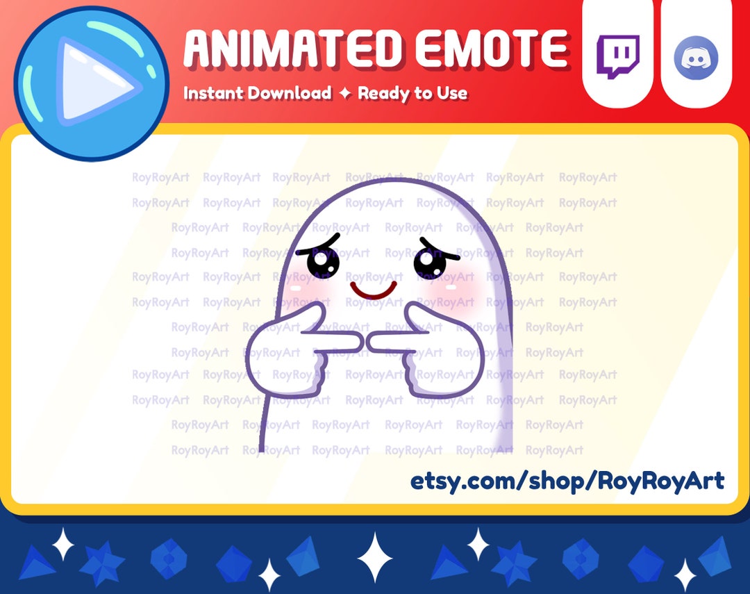Twitch Emote Animated - Cute Ghost Shy Uwu Emote Animated - Etsy